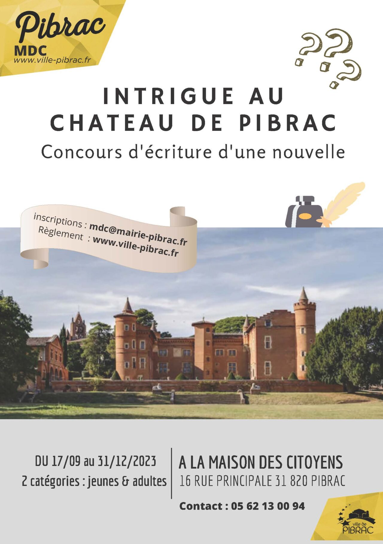 CONCOURS D'ÉCRITURE D'UNE NOUVELLE - Mairie de Pibrac